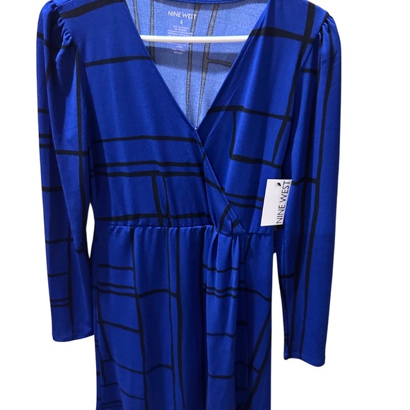 Nine West | Dresses | Nwt Nine West Blue Plaid Wrap Dress Small | Poshmark
